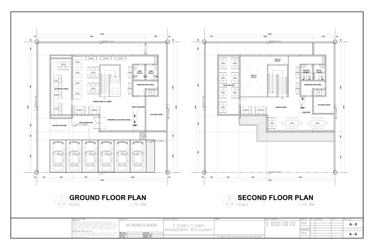 2 Storey Restaurant Layout with Indoor and Outdoor Seating Options ...