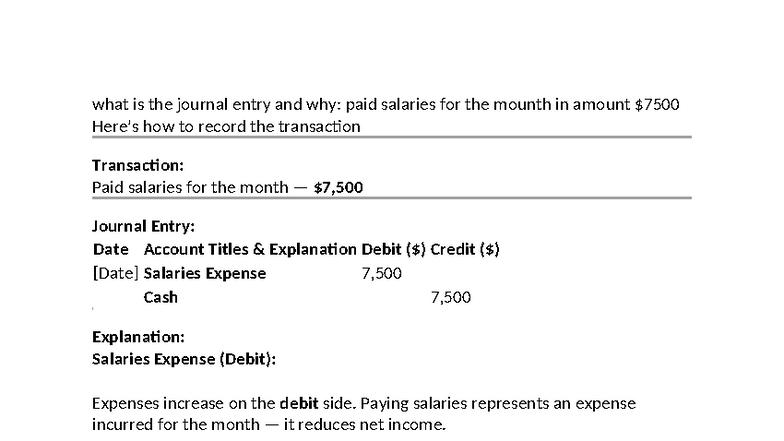 Salary Expenses Explained: Journal Entries & Their Impact - Studeersnel