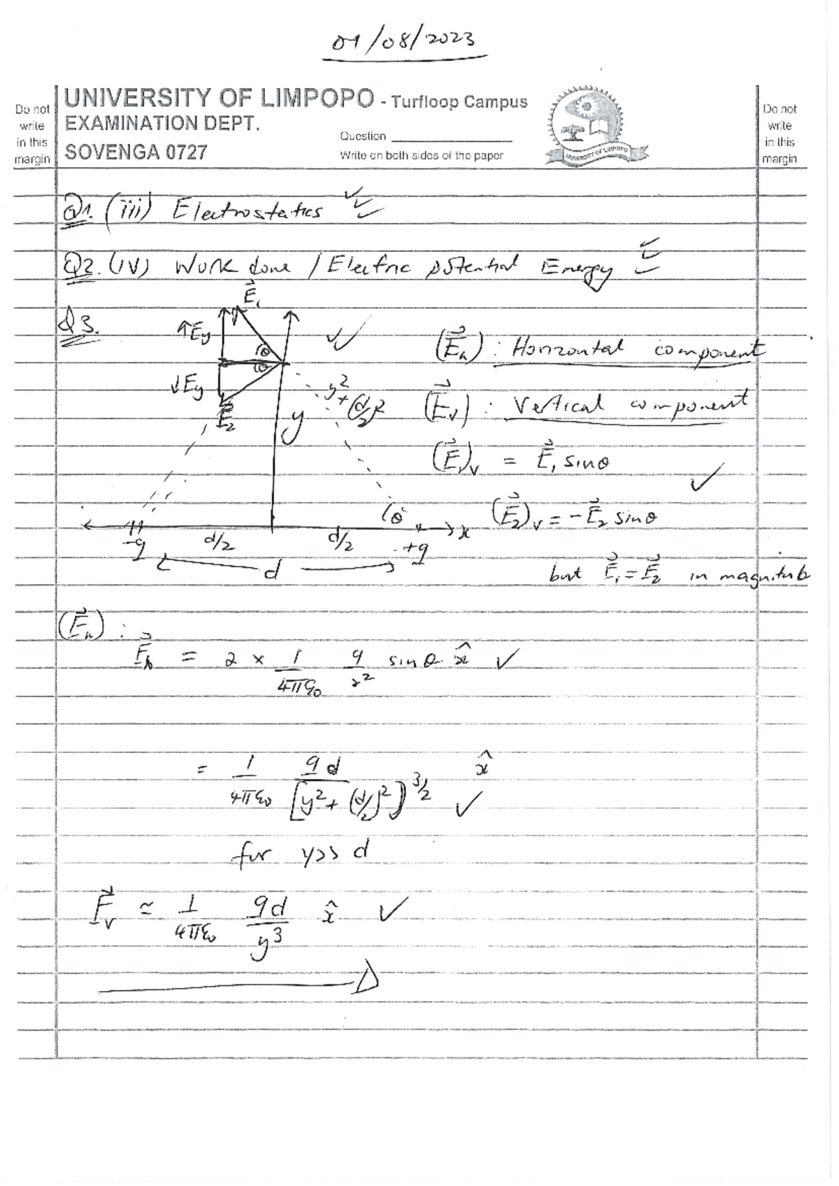 SPHA022 Test 1 Memo - University of Limpopo Turfloop Campus - Studocu