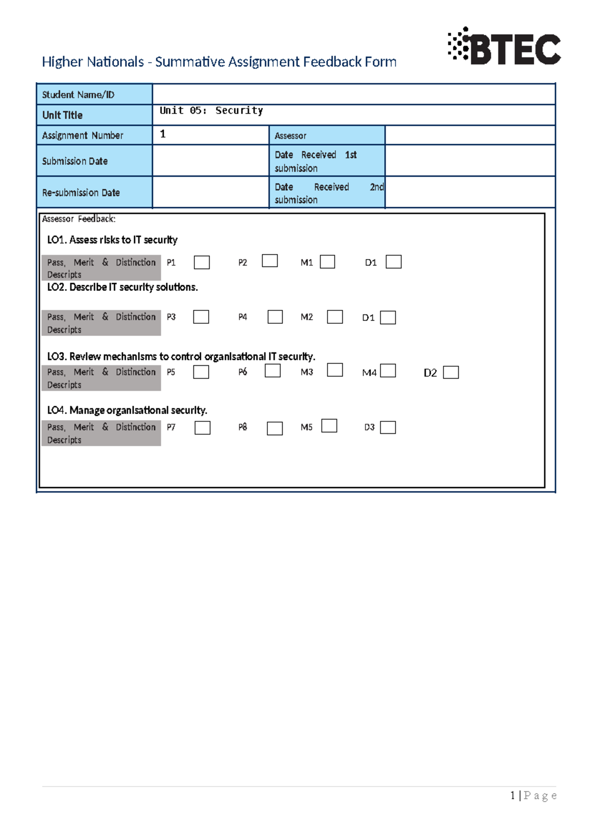 8311-1723612790046-Unit 05 Security Assignment(2024 update) - Higher Nationals - Summative - Studocu