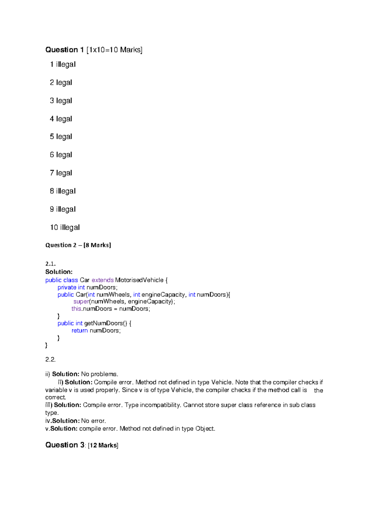 Test1 Model Answers - COMP200 Programming Concepts - Studocu