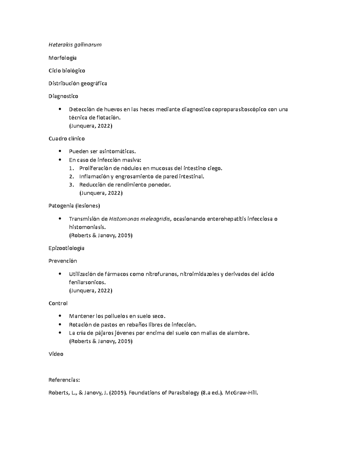 Heterakis gallinarum: Morfología y Diagnóstico Coproparasitoscópico ...