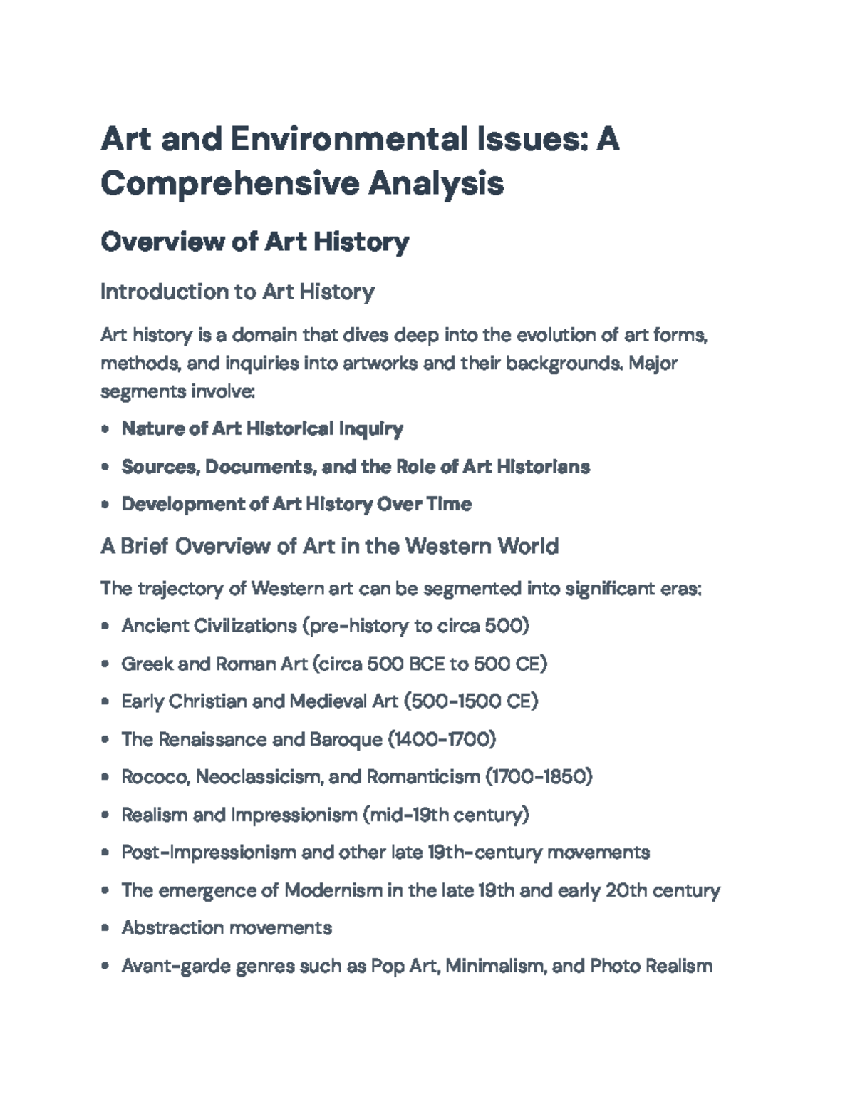 Art and Environmental Issues: An In-Depth Analysis of Historical ...