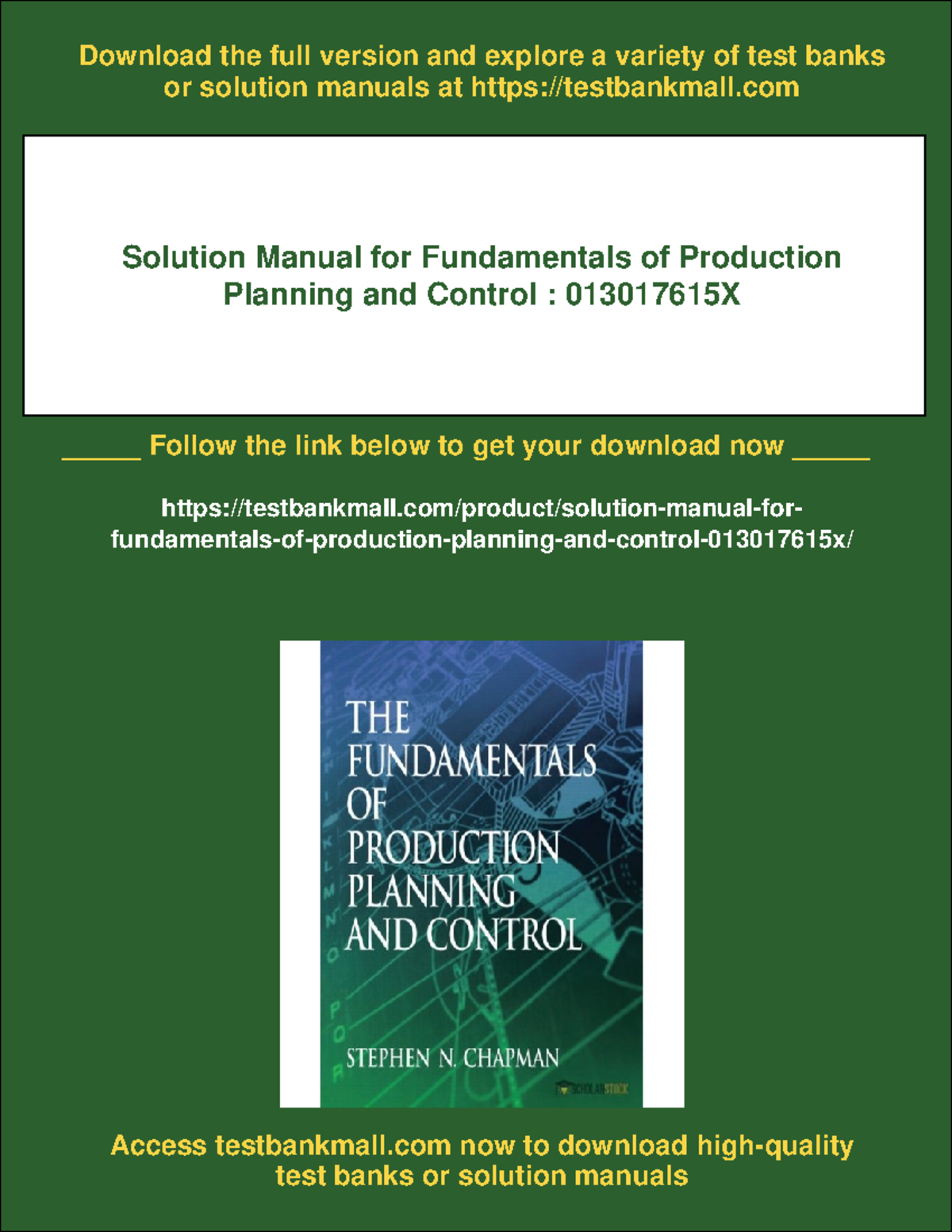 11866 - Solution manual for fundamentals of production planning and ...