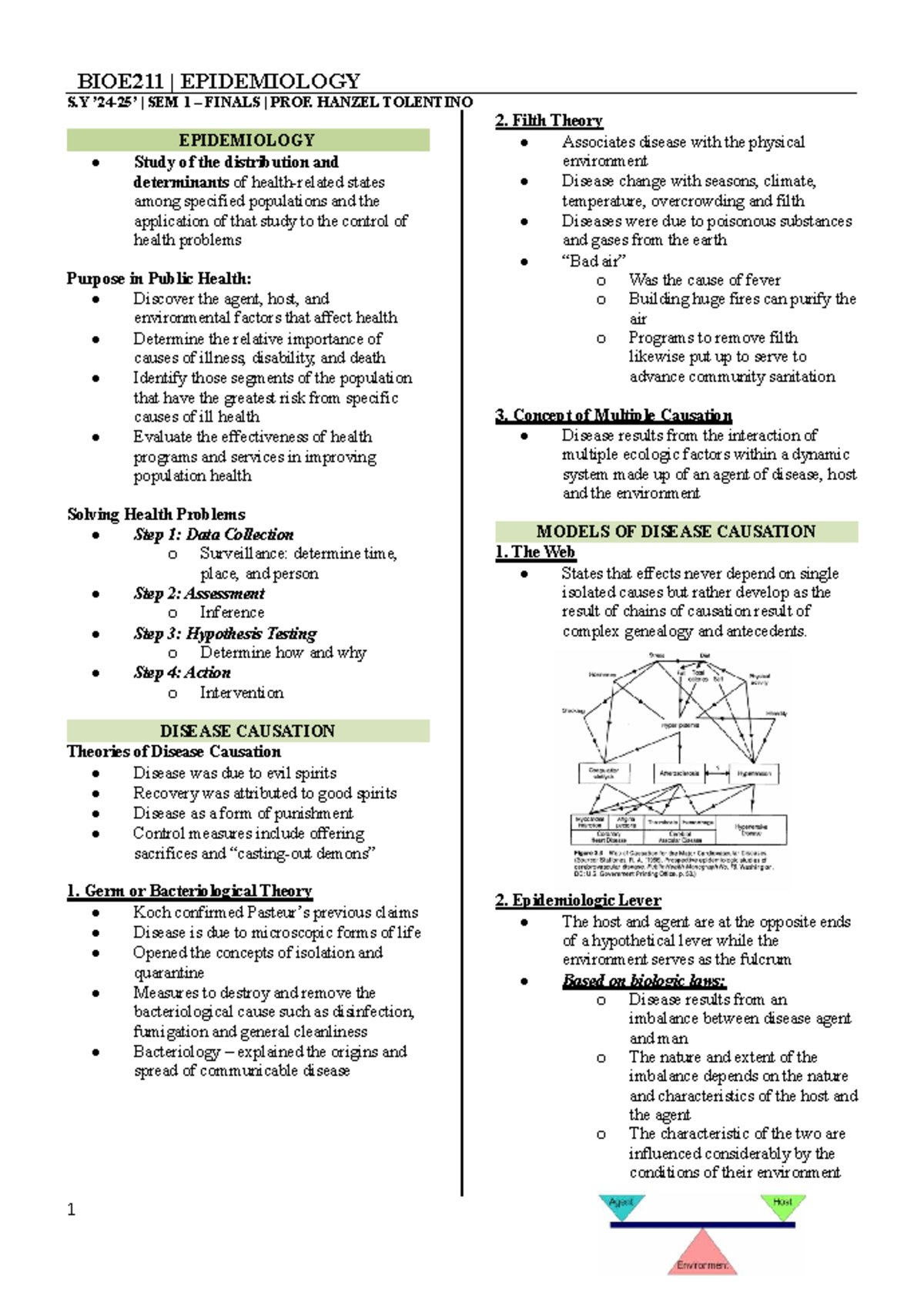BIOE211 EPIDEMIOLOGY S.Y SEM 1 FINAL EXAM STUDY GUIDE - Studocu