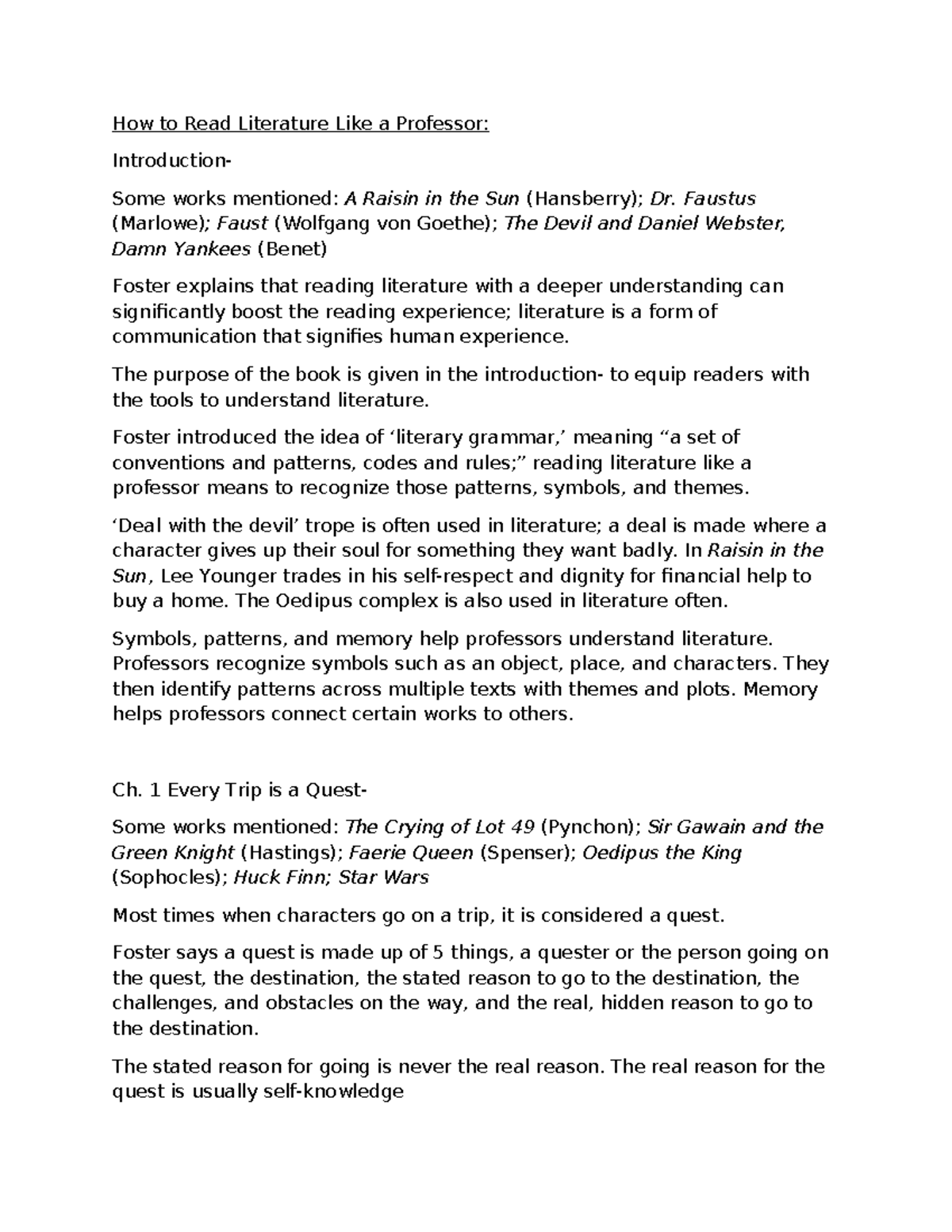 Annotations - AP Summer reading - How to Read Literature Like a ...