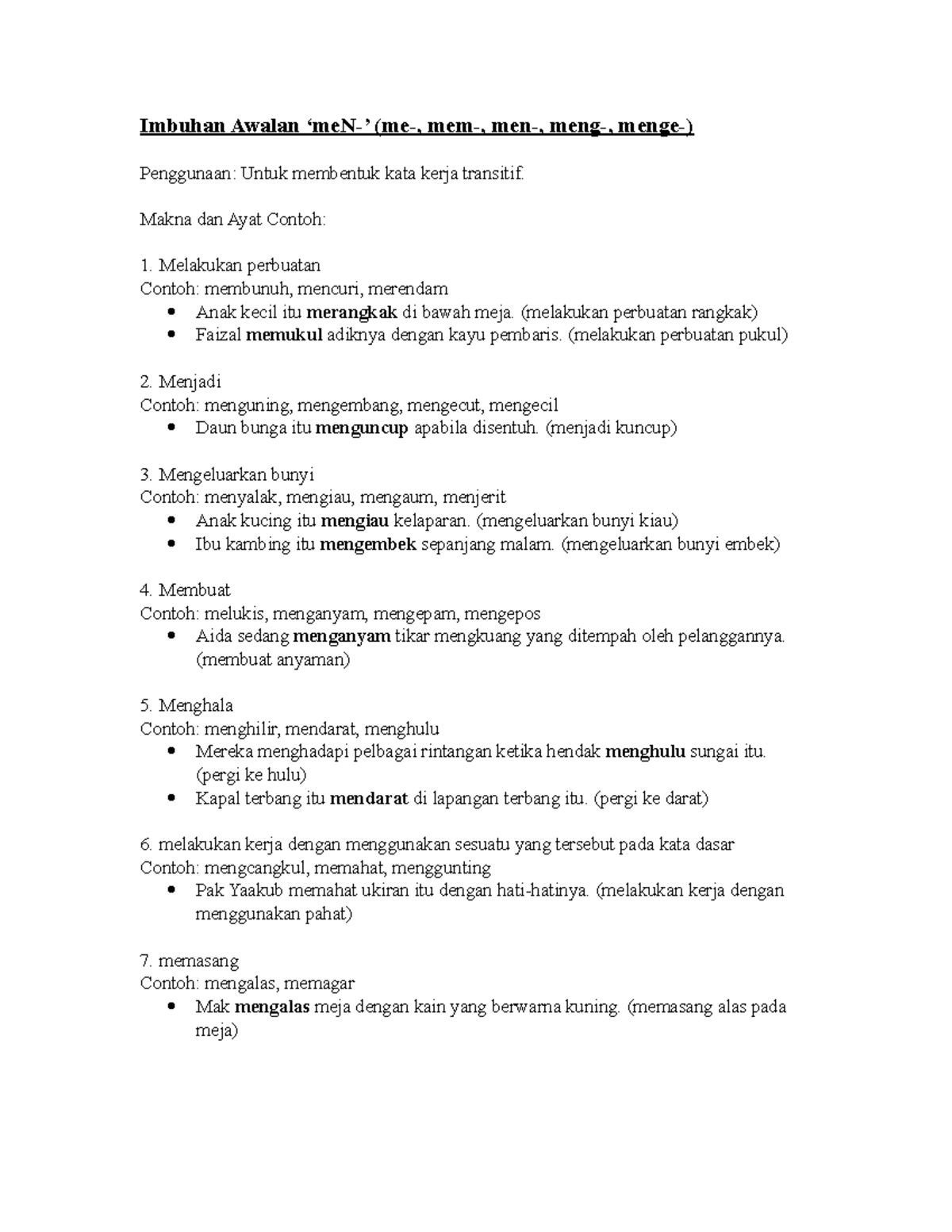 Imbuhan Awalan-Me N - Imbuhan Awalan ‘meN-’ (me-, mem-, men-, meng ...