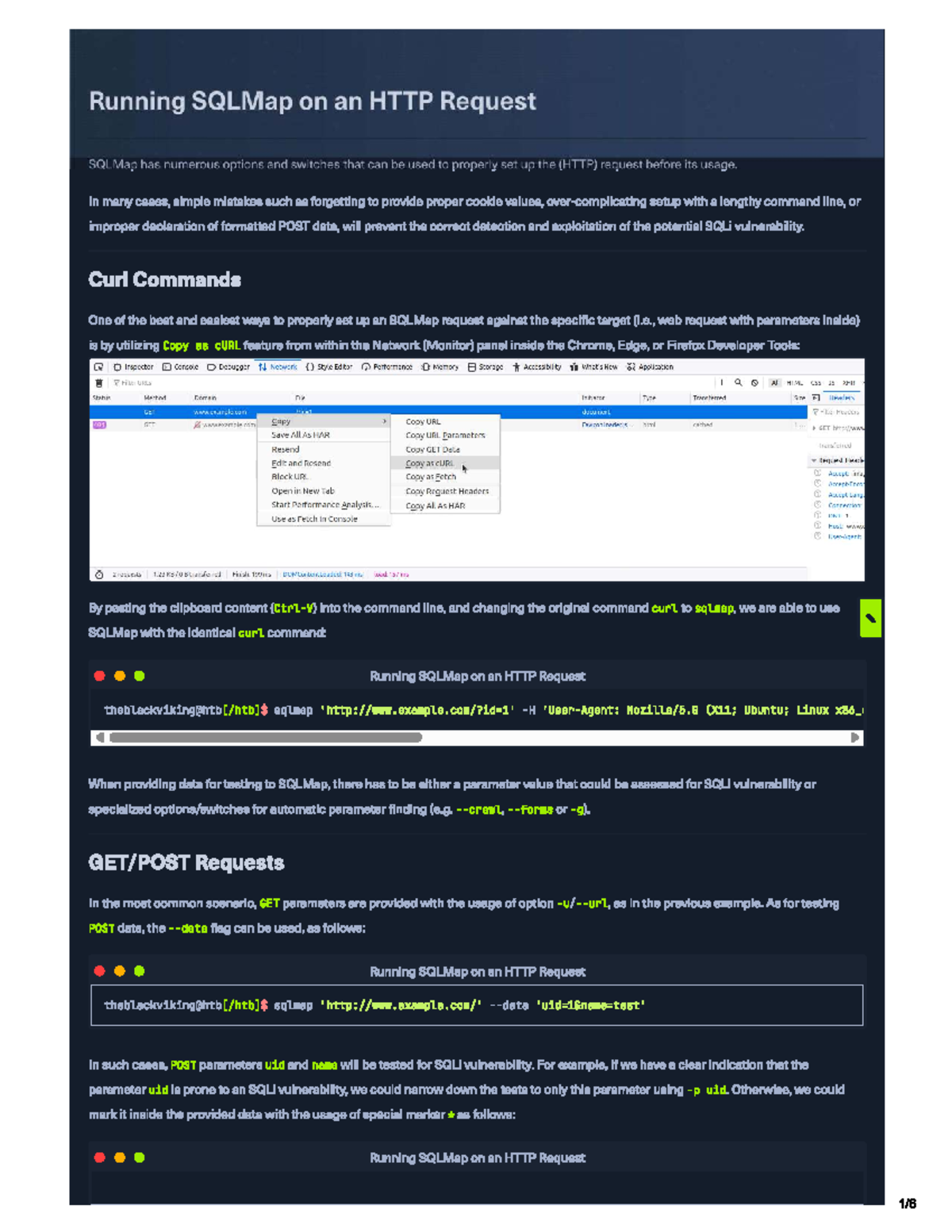 SQLMap Usage Guide for HTTP Requests and Parameters - Studocu