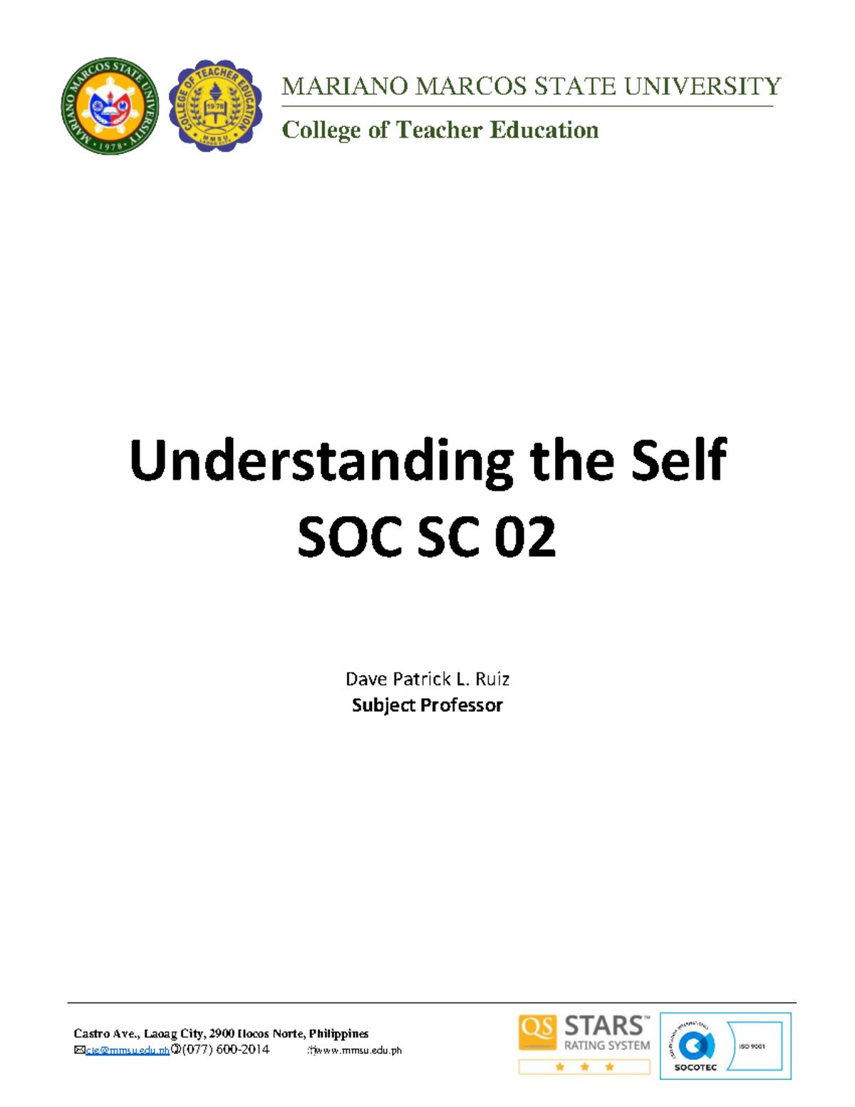 Understanding the Self: Physical Self Overview - Studocu