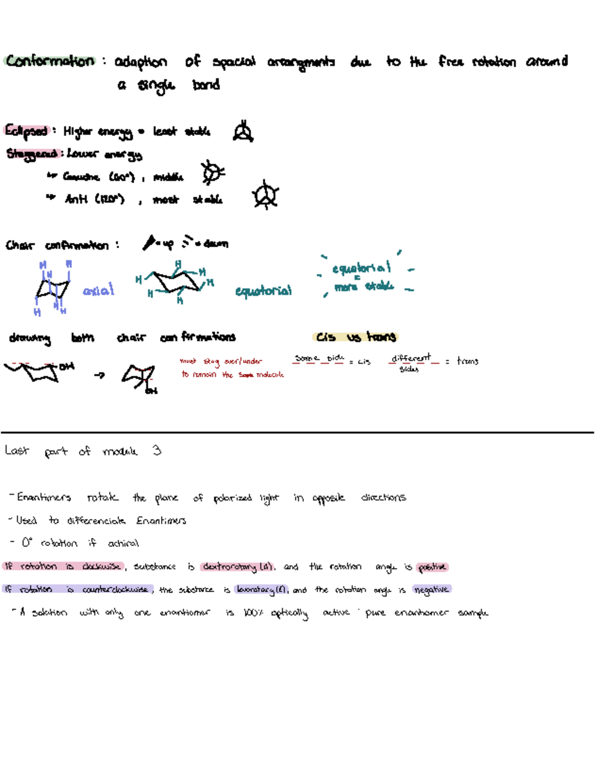 Orgo 1 Notes Summary: Comprehensive Study Guide for All Modules - Studocu