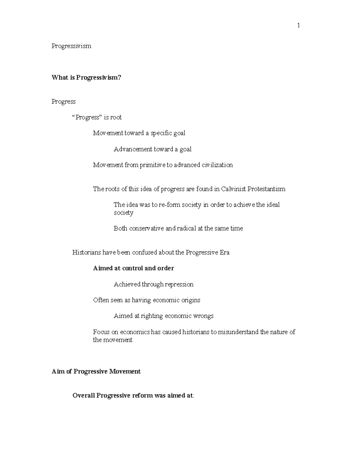 Hist 1302: Understanding Progressivism in the Progressive Era - Studocu