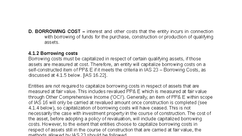 Borrowing Costs Analysis: IAS 23 Compliance and Capitalization - Studocu