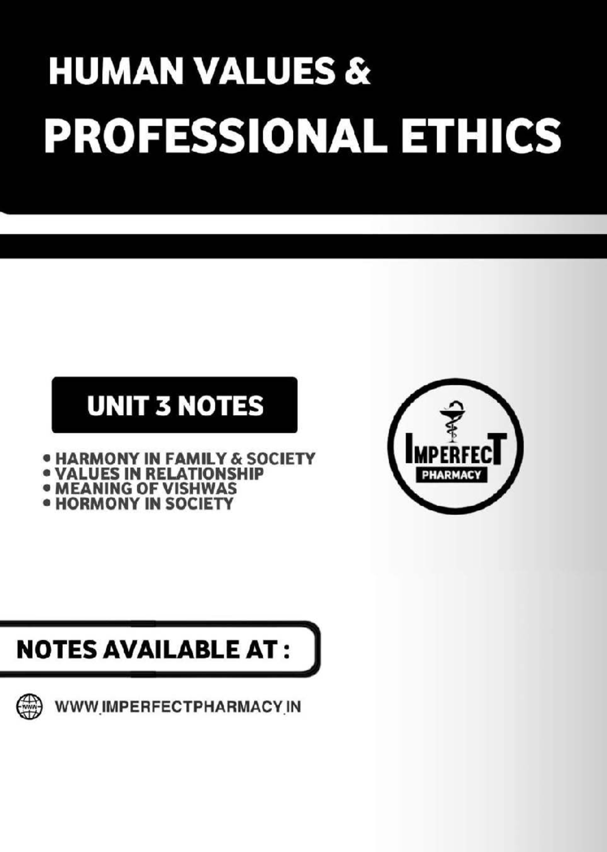 Unit 3: Human Values & Ethics in Pharmacy (Compressed) - Studocu