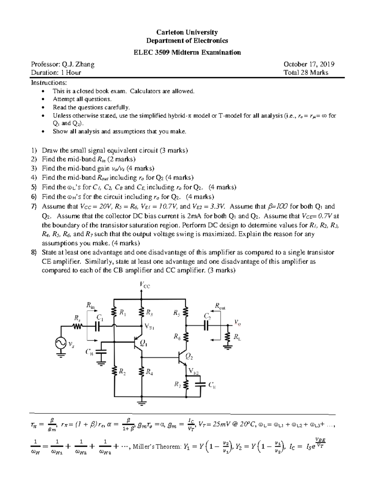 ELEC3509 Midterm Oct17 2019 v1 - Carleton University Department of ...