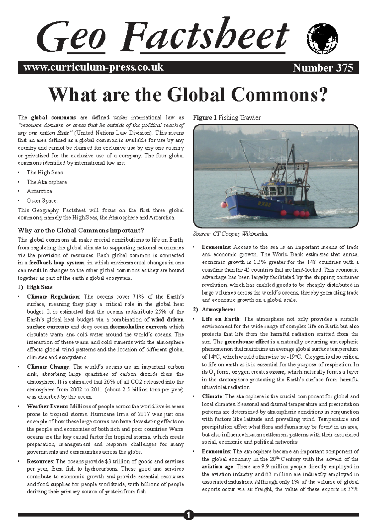 Geo Factsheet 375: Understanding the Importance of Global Commons - Studocu