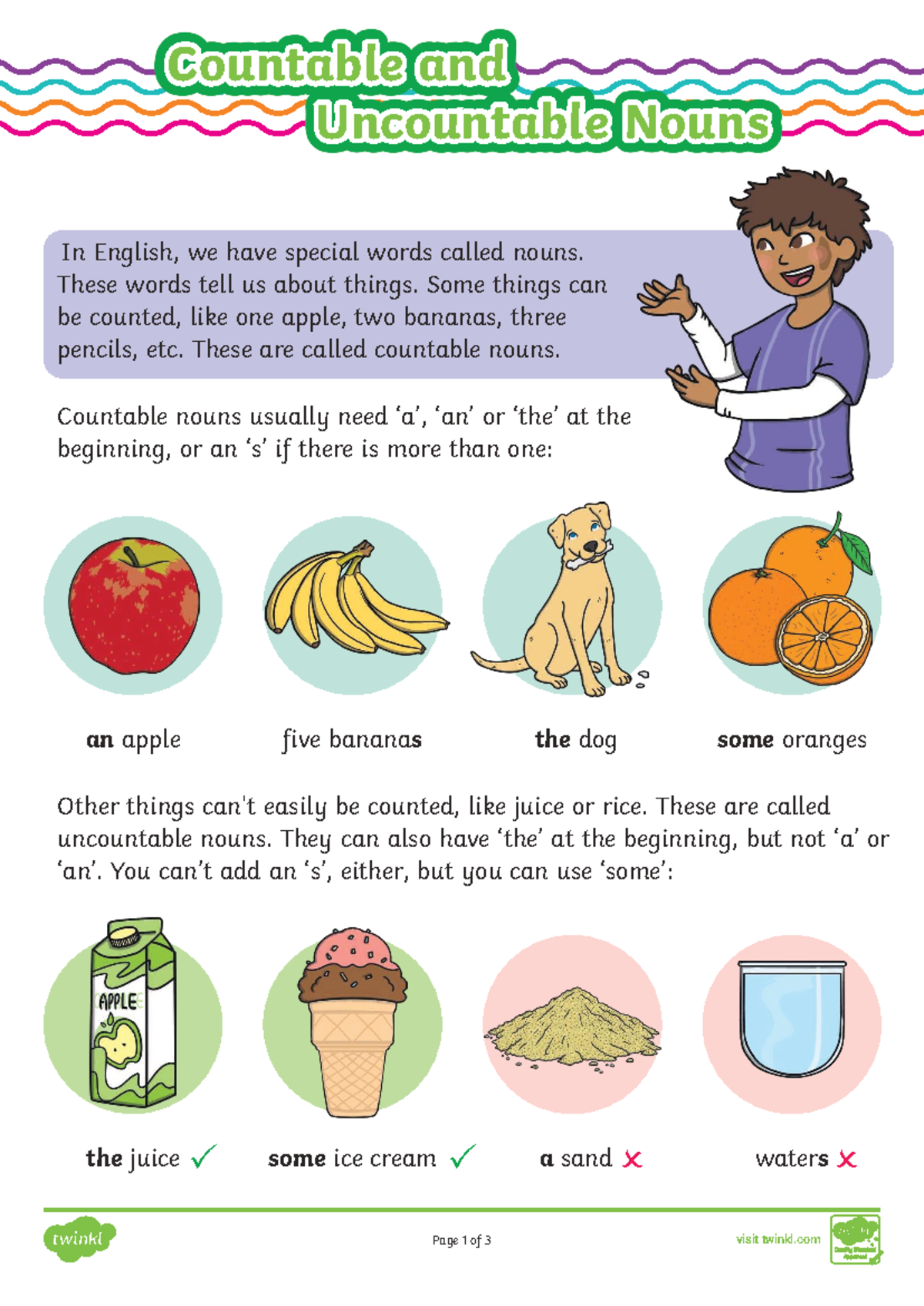 ESL A2 Countable and Uncountable Nouns Worksheet for Kids - Studocu