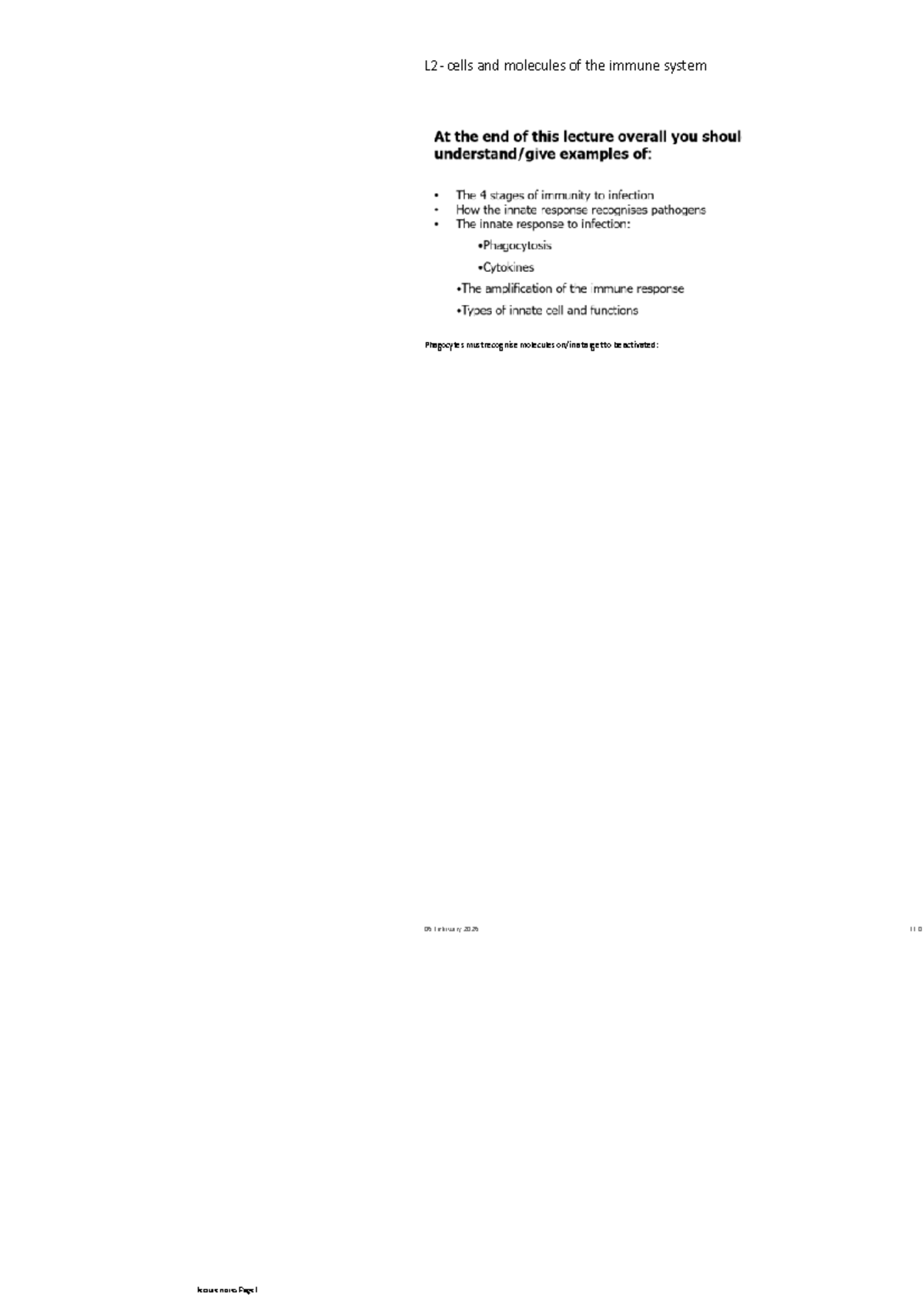 L2 - Immune System Cells & Molecules: Phagocyte Recognition Lecture ...