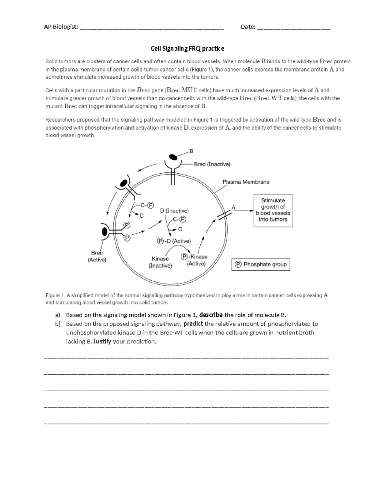 FRQ practice - AP Biologist ...