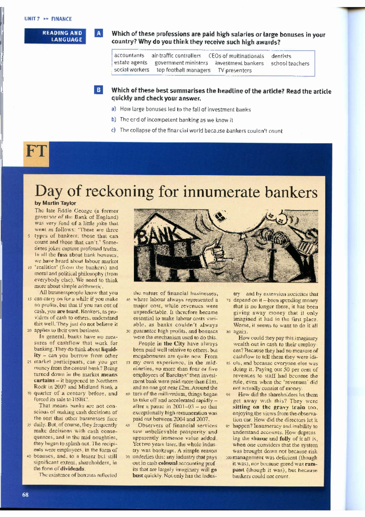 Unit 7 Finance - Market Leader Course Book Summary and Insights - Studocu