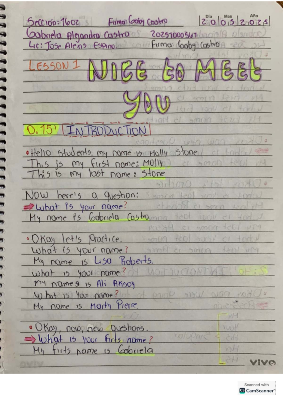 U1T1a1: Lesson 1 - Introduction to Names and Possession - Studocu