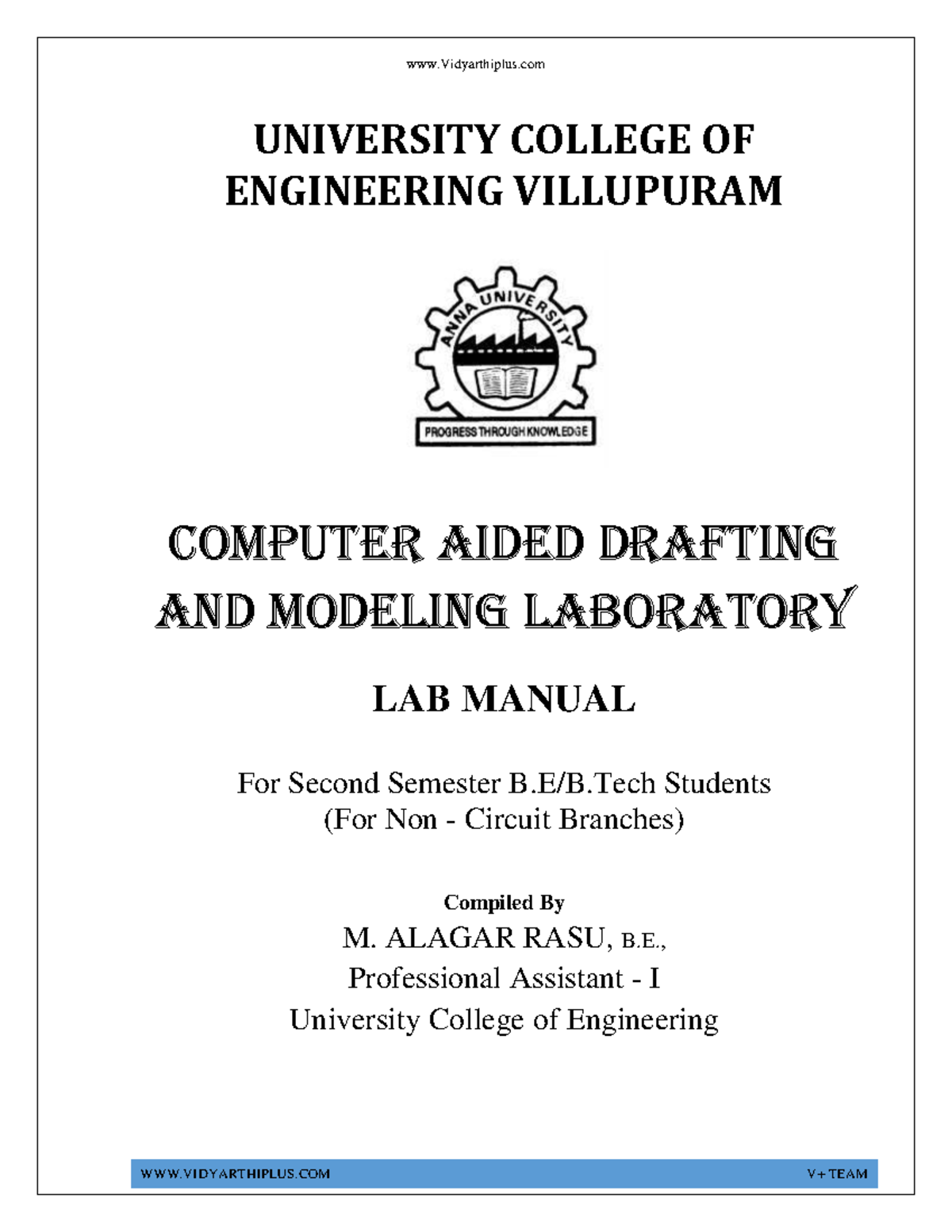 GE6261 Computer-Aided Drafting & Modeling Lab Manual for 2nd Sem ...
