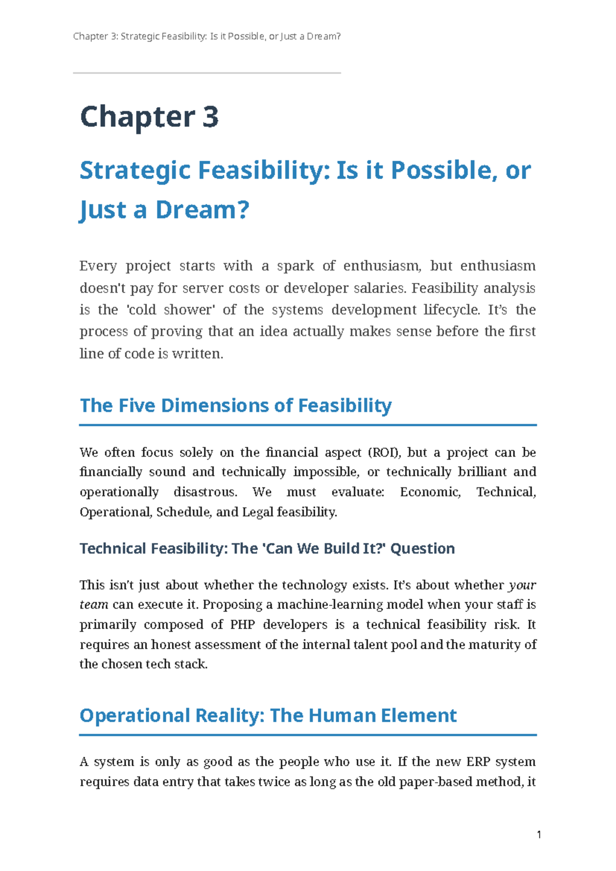 Chapter 3: Strategic Feasibility - Possibility or Just a Dream? - Studocu
