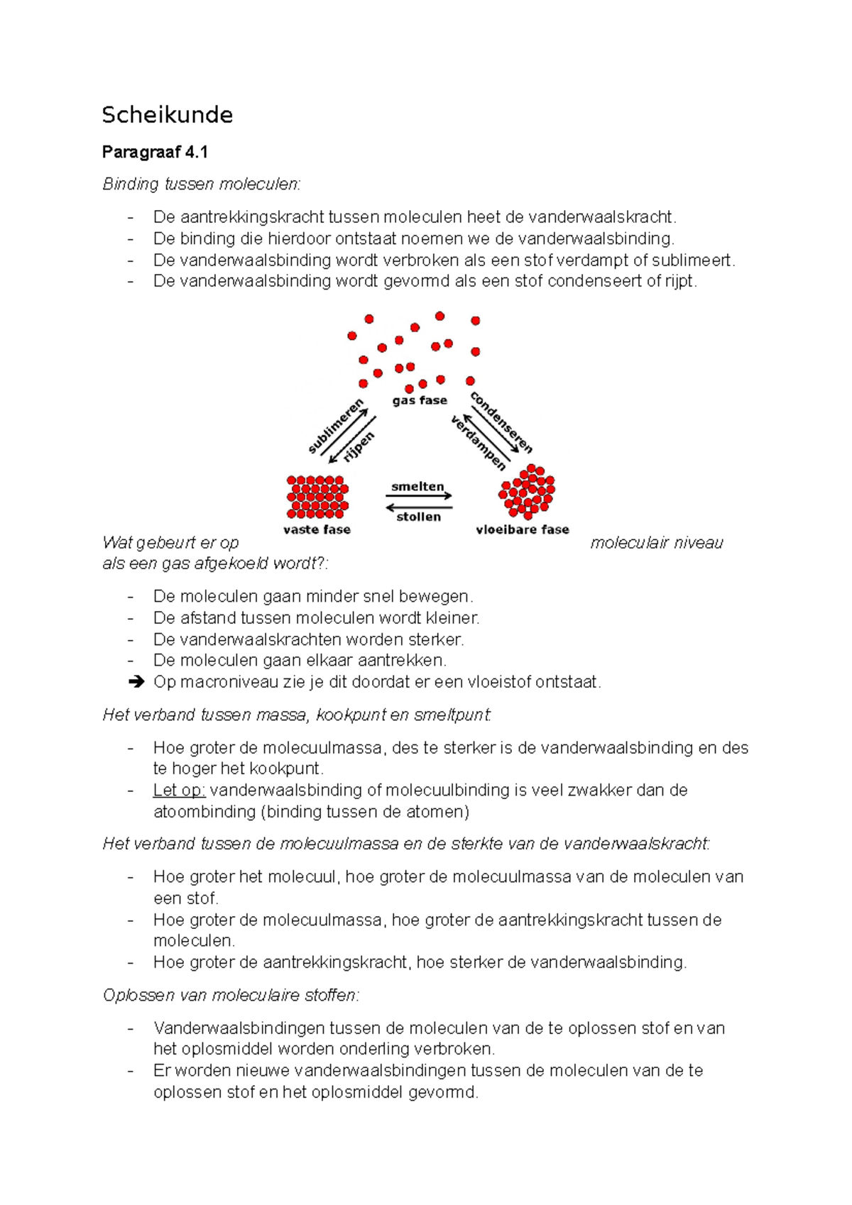 Scheikunde H4 Havo 4 - Bindingen, Oplosbaarheid en Mengsels in Detail ...