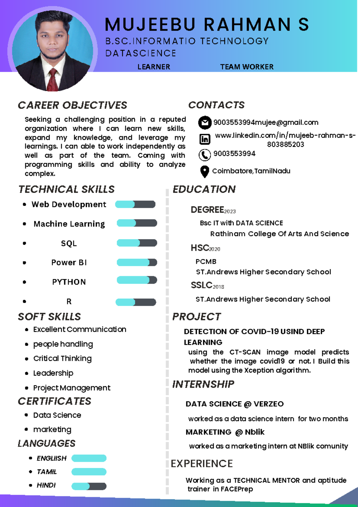 Resume i - Seeking a challenging position in a reputed organization ...