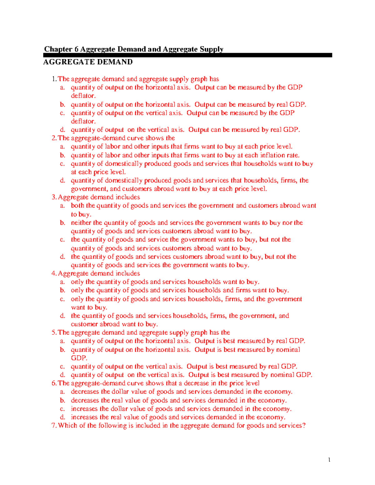 Chapter 6: Aggregate Demand and Supply (AD-AS) Overview and Analysis ...