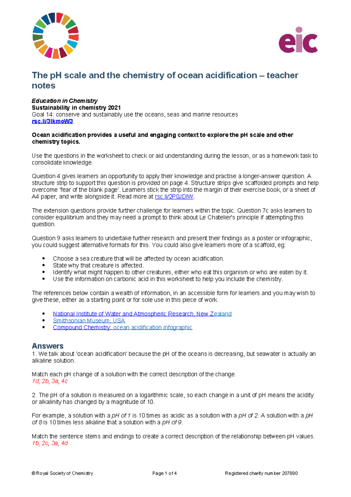 Ph scale and ocean acidification teacher goal 14 338491 - The pH scale ...