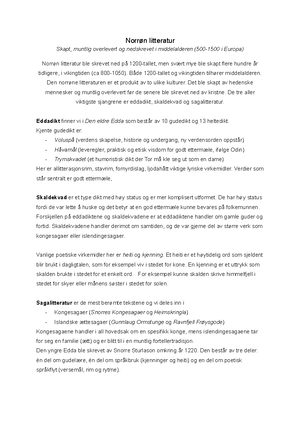 Virkemidler i Norsk: Forklaringer og Eksempler på Språklige Bilder - Studocu