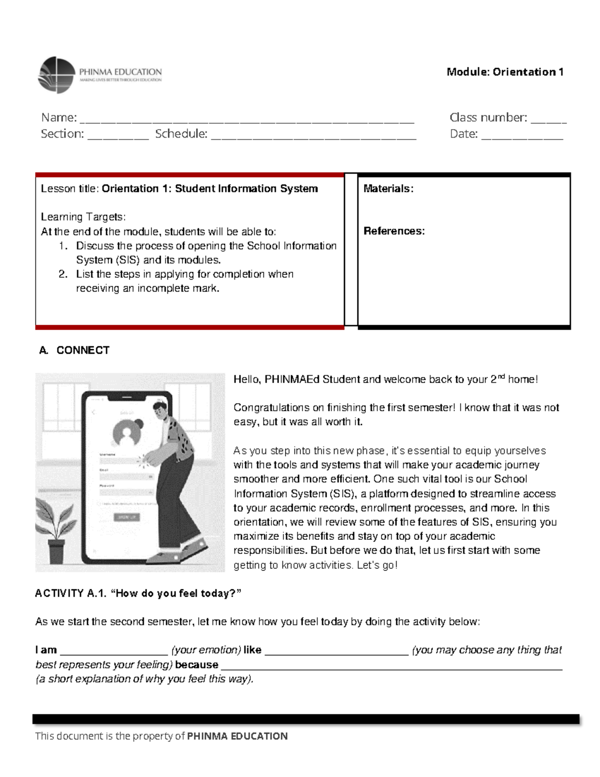 Orientation 1: Intro to SIS - Essential Student Info & Activities - Studocu