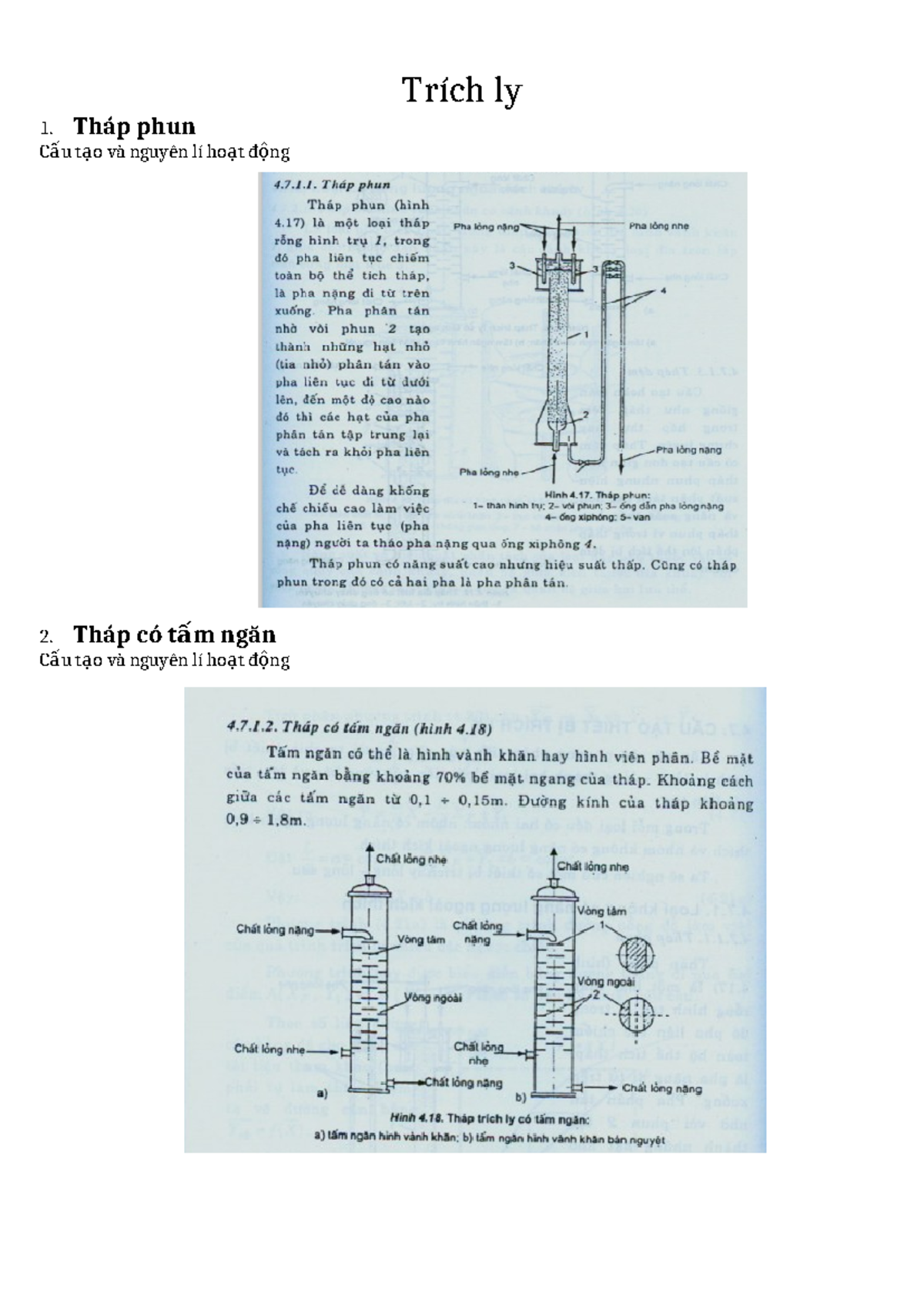 Nội dung thi Cuối kì KTPR: Tháp và Thiết bị Lắng, Ly Tâm, Lọc - Studocu