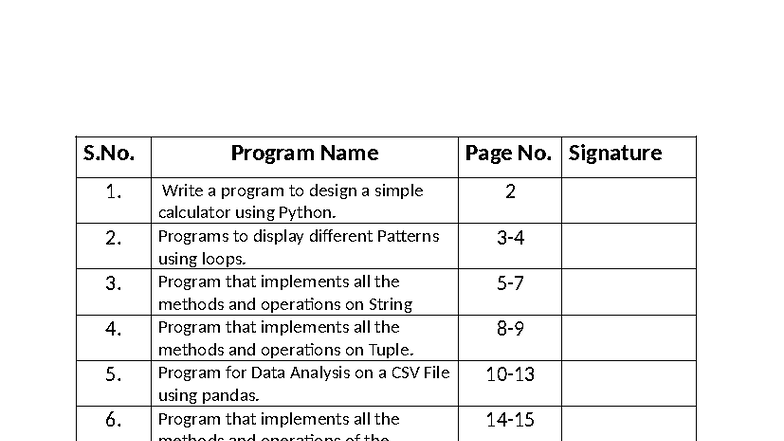 Python Programming: Simple Calculator & Data Analysis Projects - Studocu