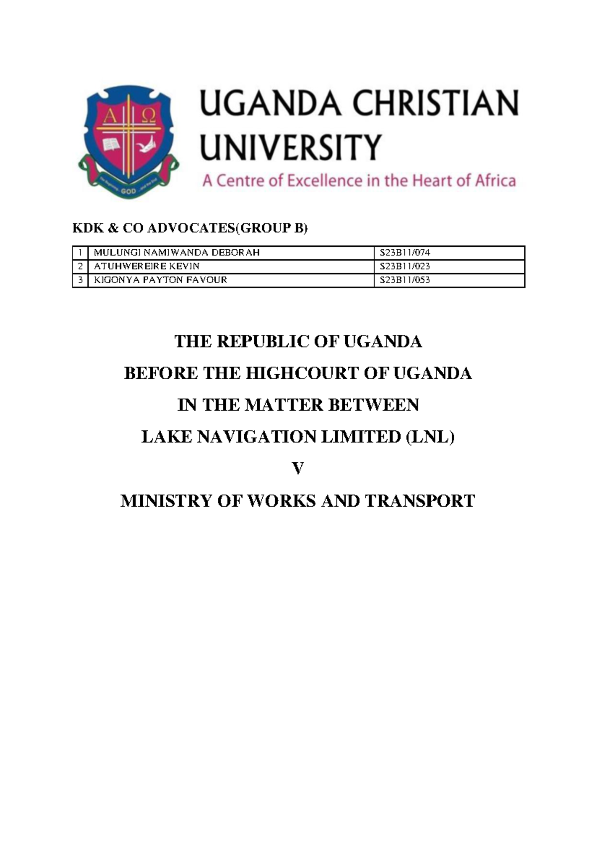 KDK CO ADVOCATES: Case Study on LNL v Ministry of Works & Transport ...