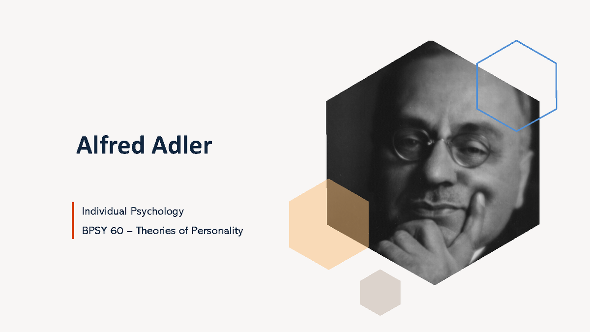 Alfred Adler's Individual Psychology: BPSY 60 Lecture Notes - Studocu