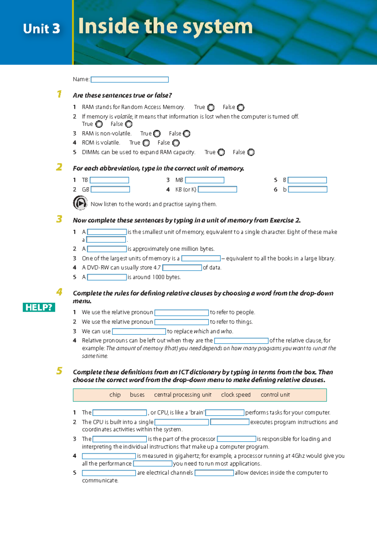 Unit 3 - Memory and Relative Clauses Study Guide - Studocu