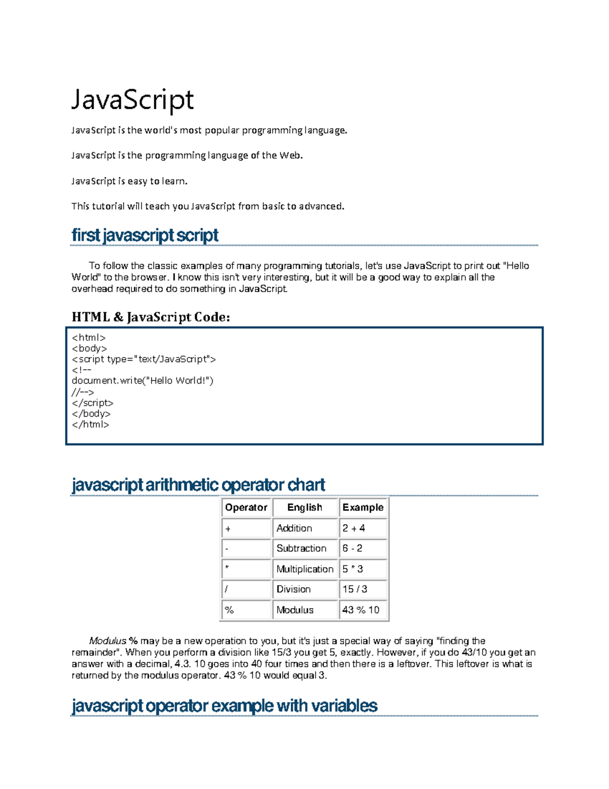 Java Script - web design concept - JavaScript JavaScript is the world's most popular programming ...