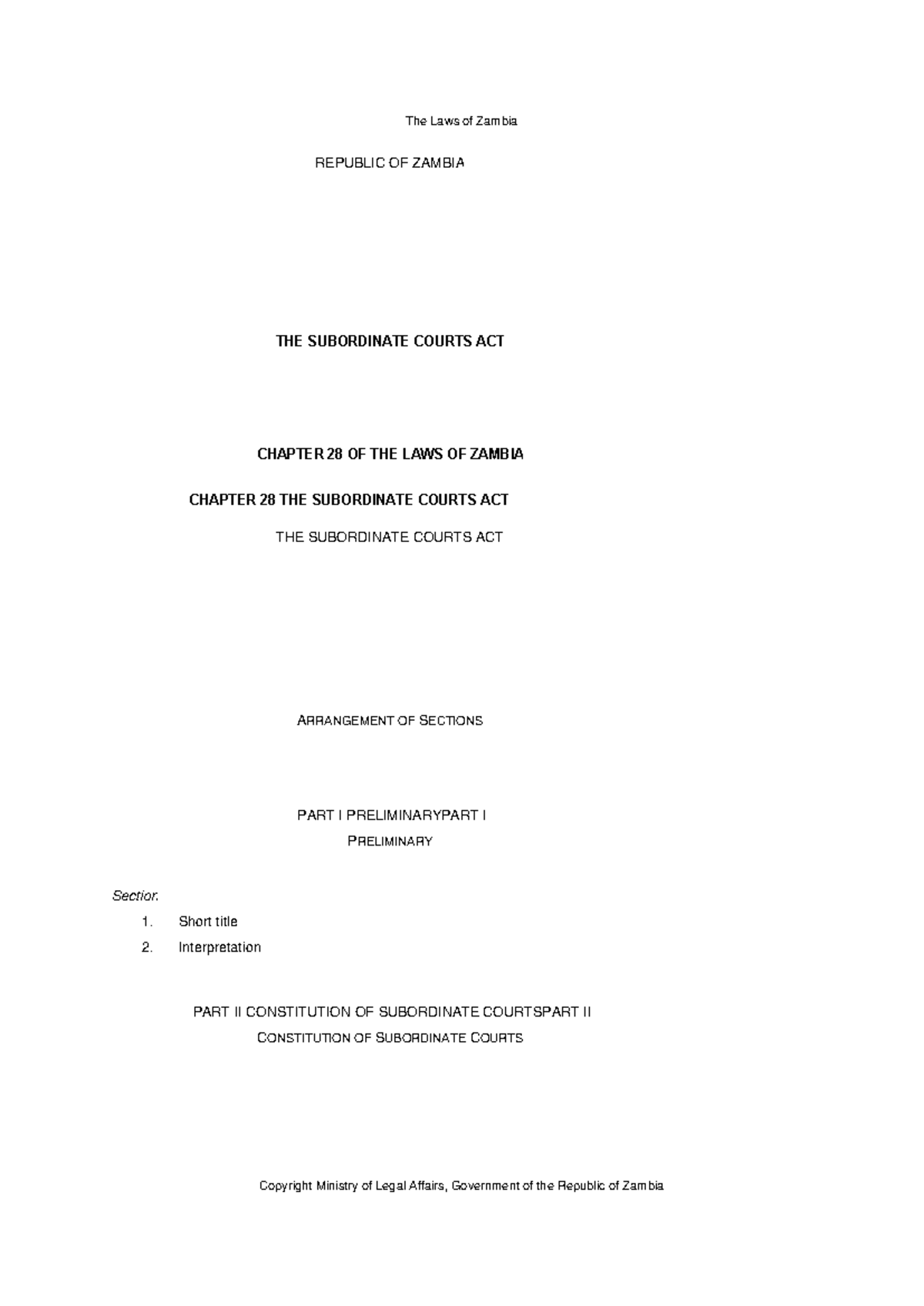 The Subordinate Courts Act: Overview of Jurisdiction and Procedure ...
