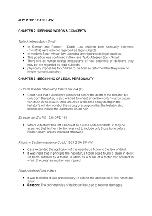 CH 7 - Lecture notes 11 - CHAPTER 7: DOMICILE 1 WHAT IS DOMICILE Legal ...