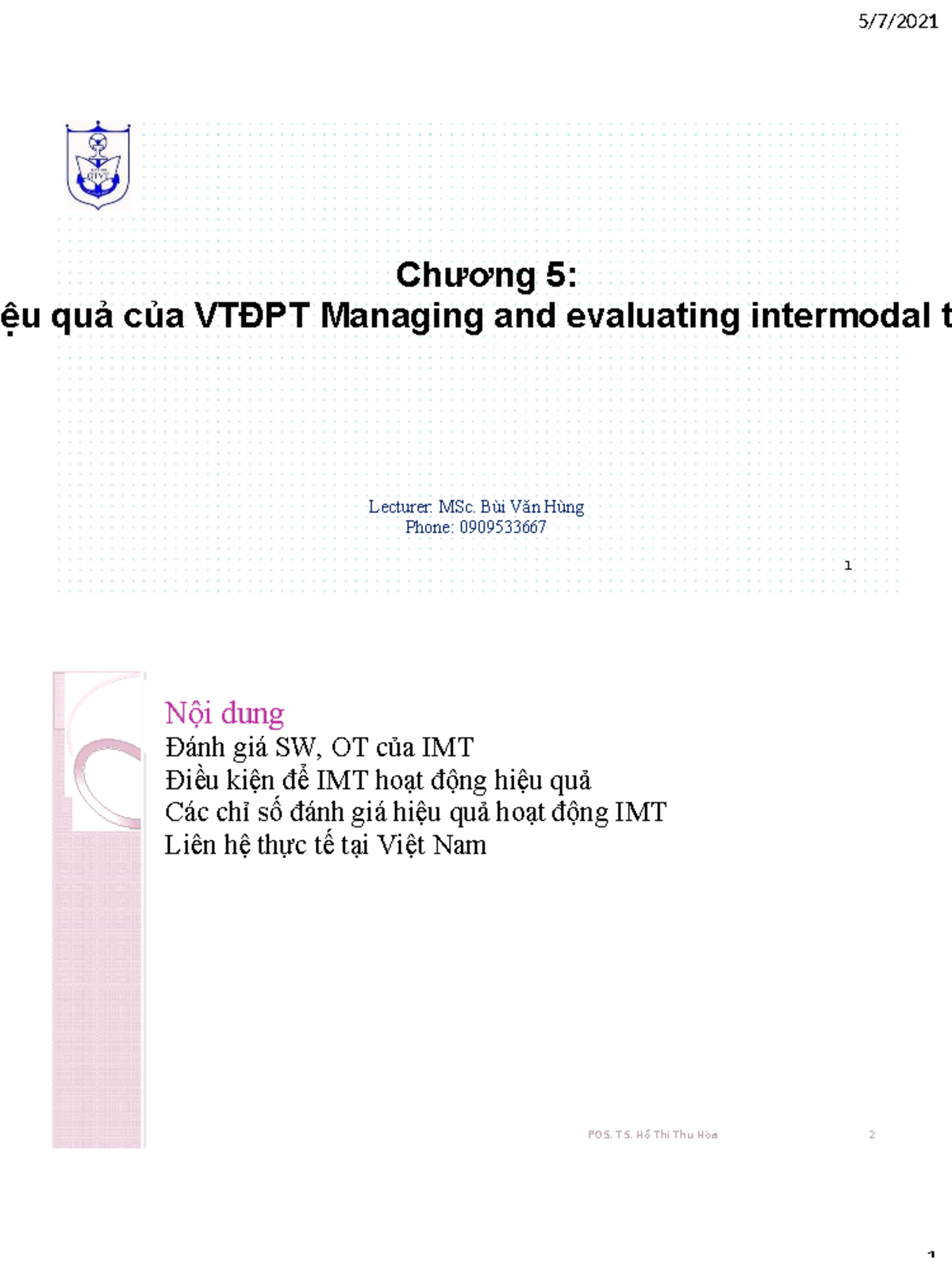 Chapter 5 - Quan ly va danh gia ket qua cua IMT-2023 - Chương 5: Managing and evaluating ...