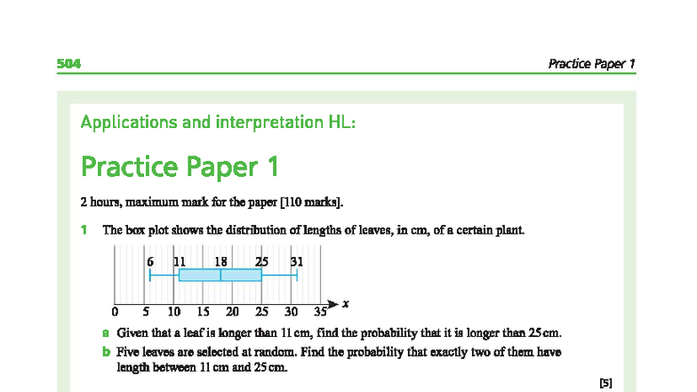 504 Applications and Interpretation HL: Practice Paper 1 Review - Studocu