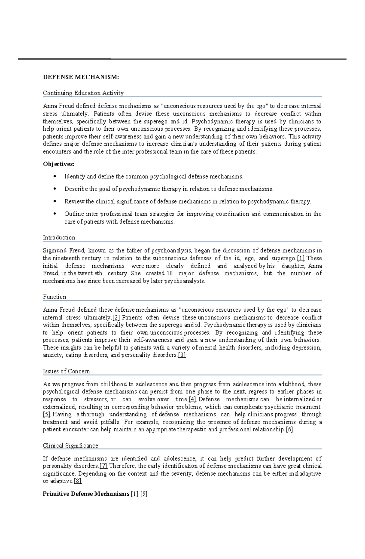 Understanding Defense Mechanisms in Psychodynamic Therapy - CE Activity ...