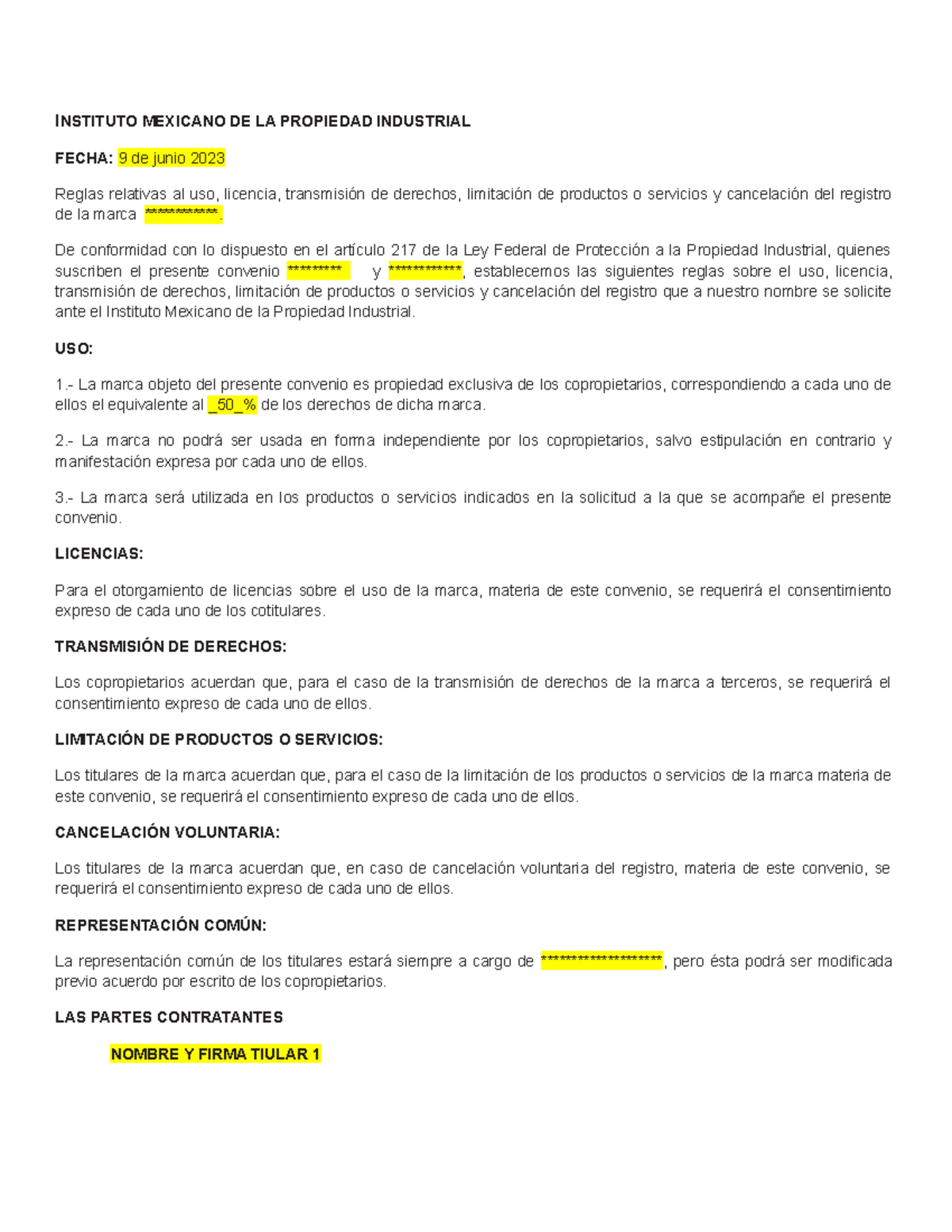 Reglas De Uso Y Licencia De Marca Convenio 2023 Studocu