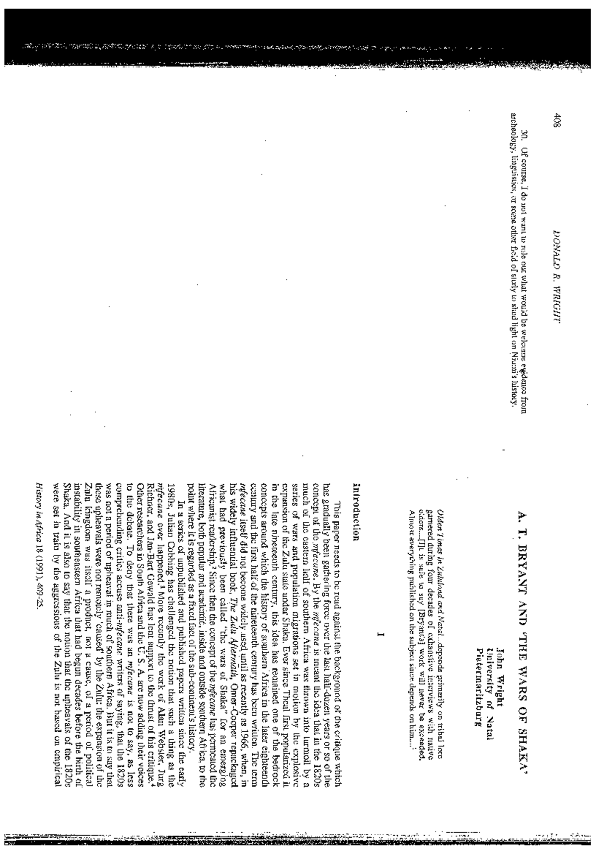 A. T. Bryant's Historical Accounts: A Critical Analysis of Olden Times ...