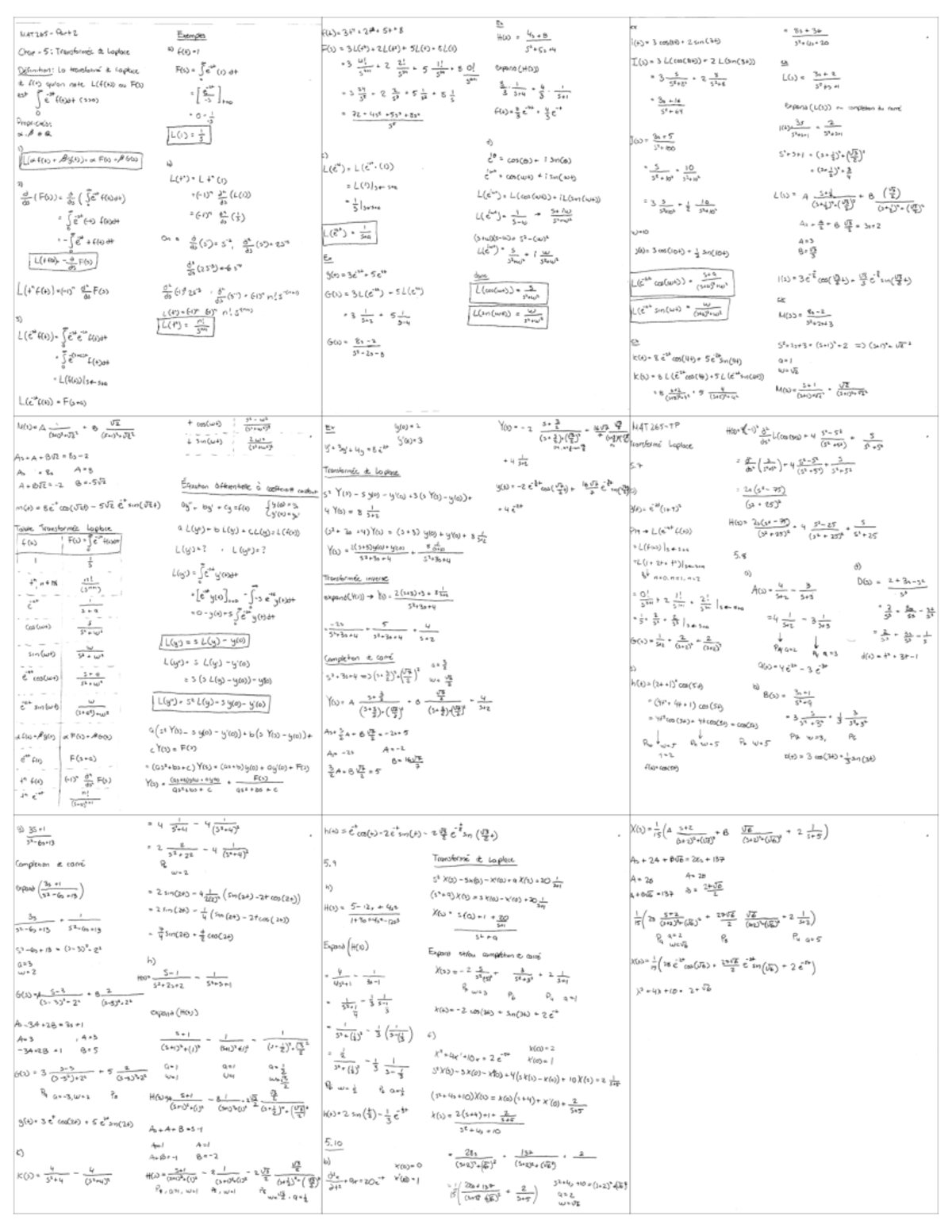 MAT265-Note - Feuille de note examen final - ex 8s+36 MAT265-Part2 ...
