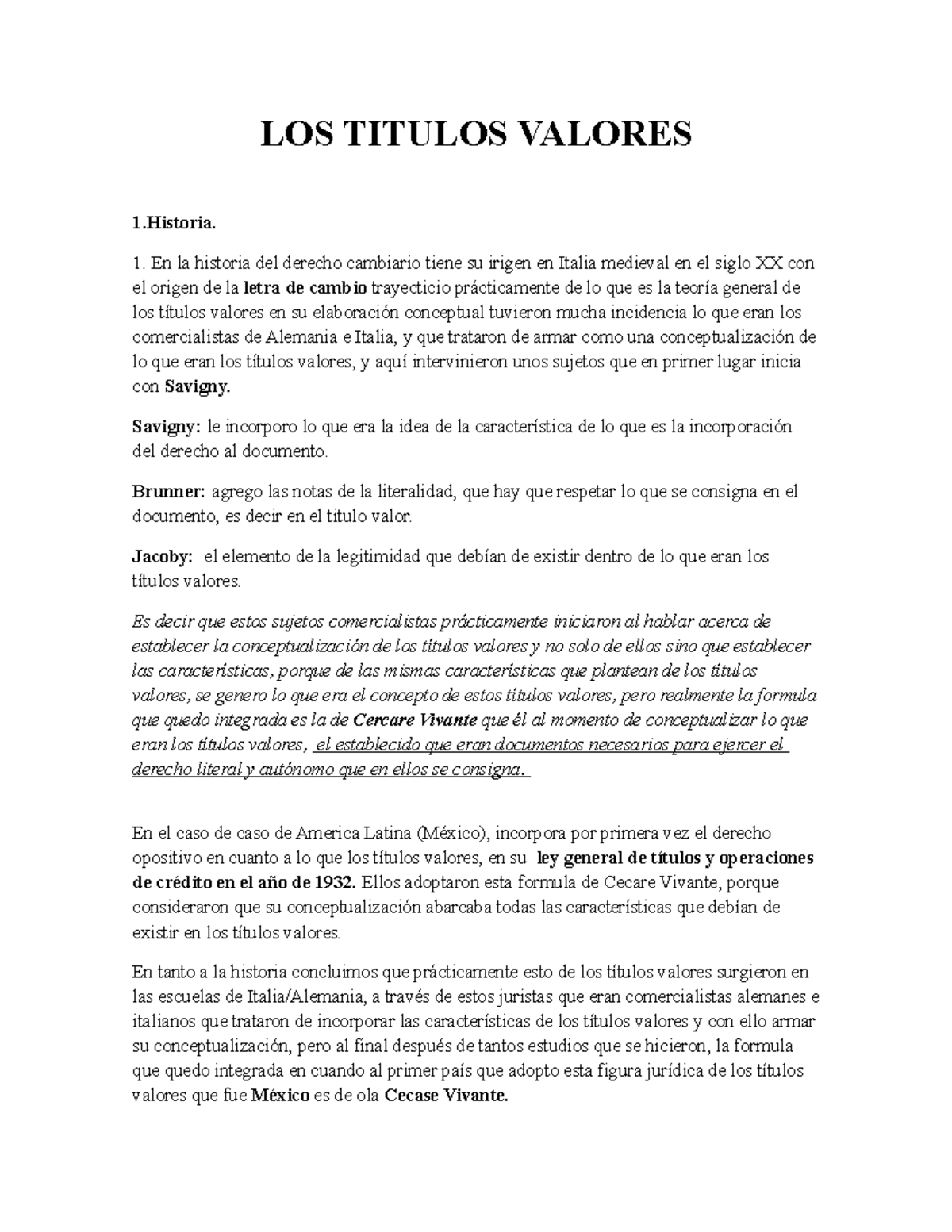 LOS TÍTULOS VALORES EN EL DERECHO: HISTORIA Y CLASIFICACIÓN - Studocu