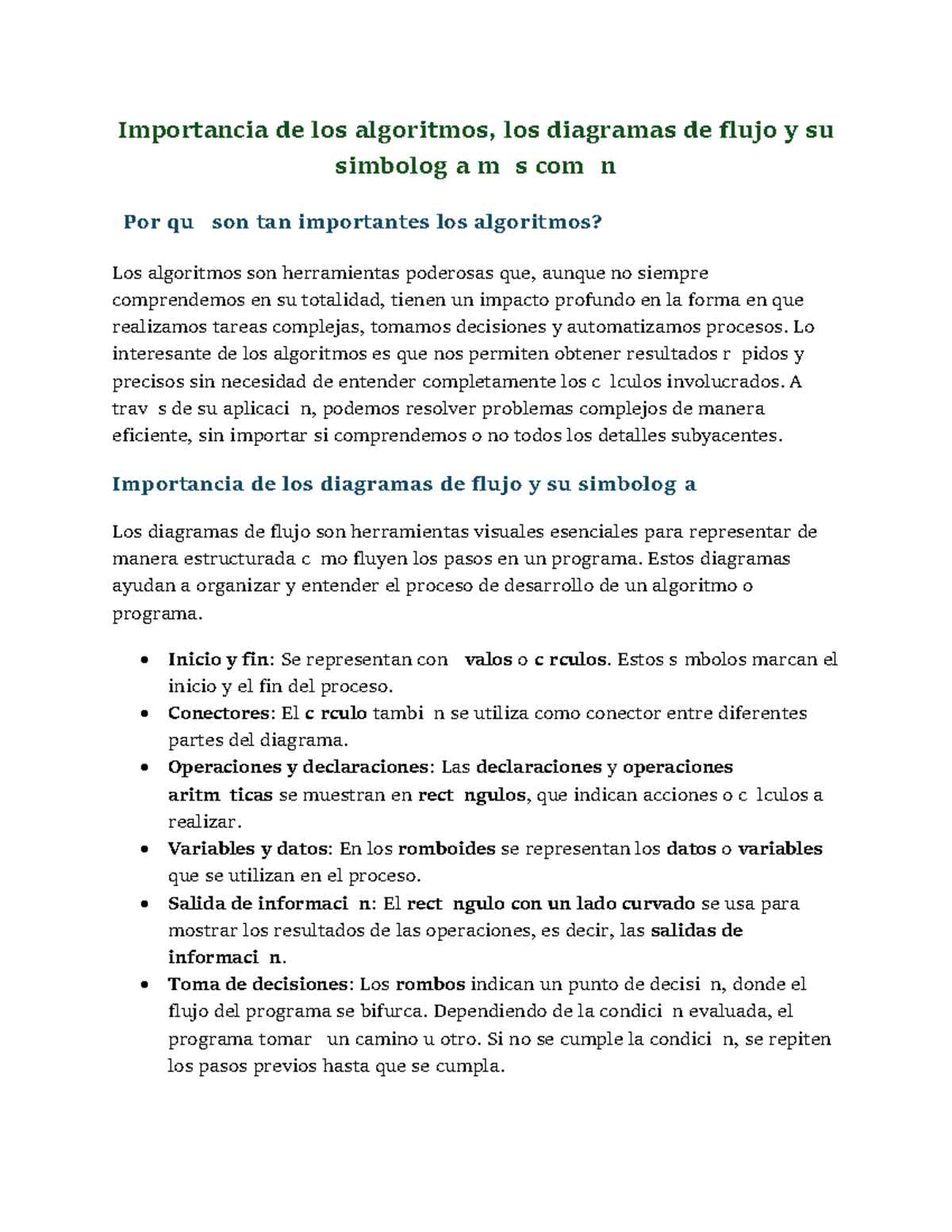 Importancia de Algoritmos y Diagramas de Flujo en Programación - Studocu