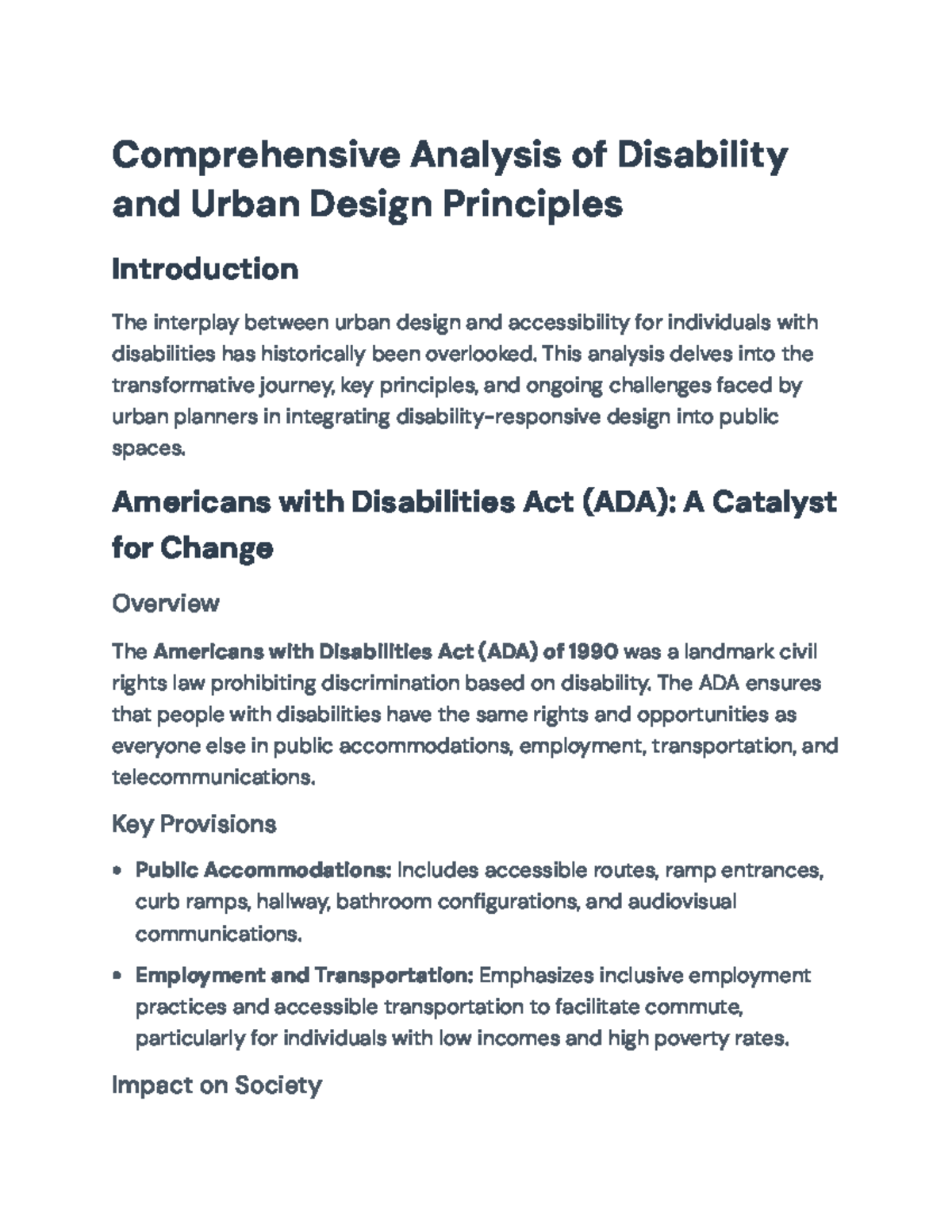 Comprehensive Analysis of Disability and Urban Design Principles ...
