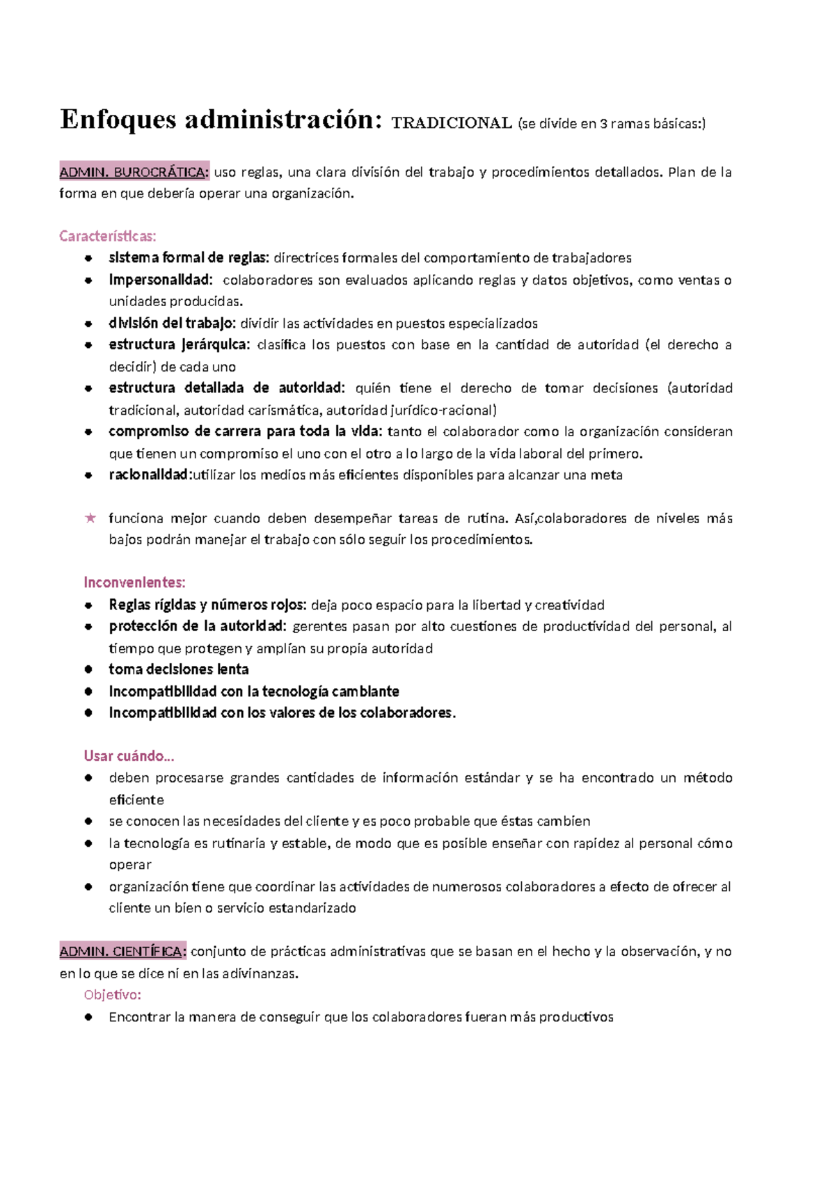 Enfoques de Administración Tradicional: Análisis y Características ...